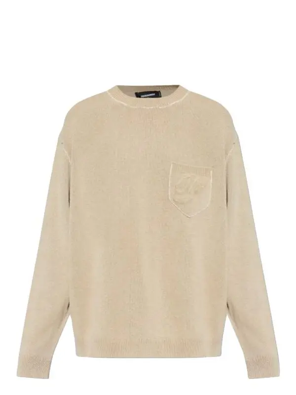 Dsquared2 Embroidered Pocket Knitted Sweater - Nude