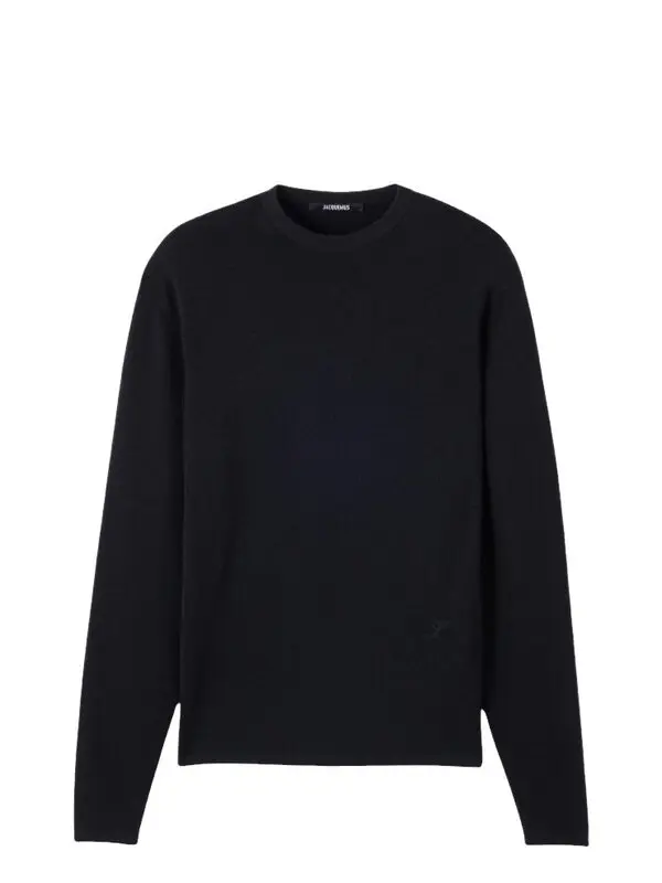 Jacquemus Crew Neck Long-sleeved Sweatshirt - Black