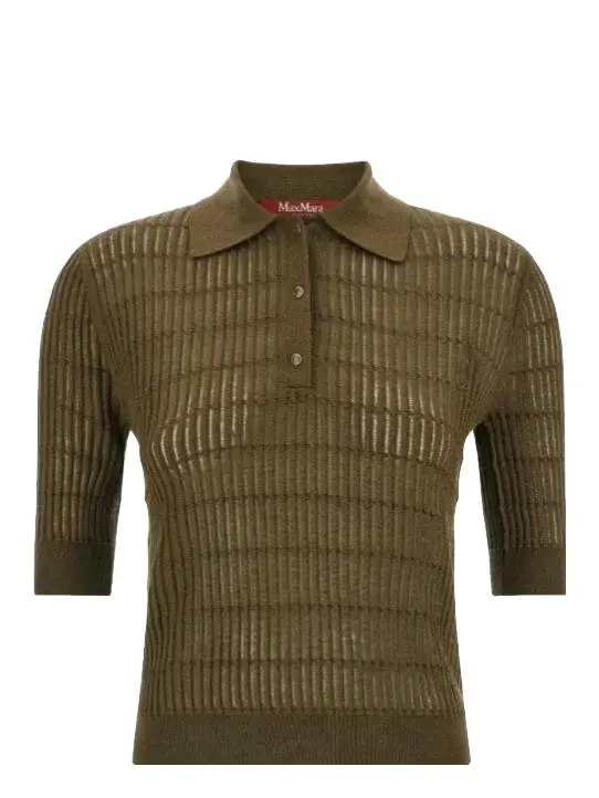 Max Mara Gallo Knitted Polo Shirt - Green