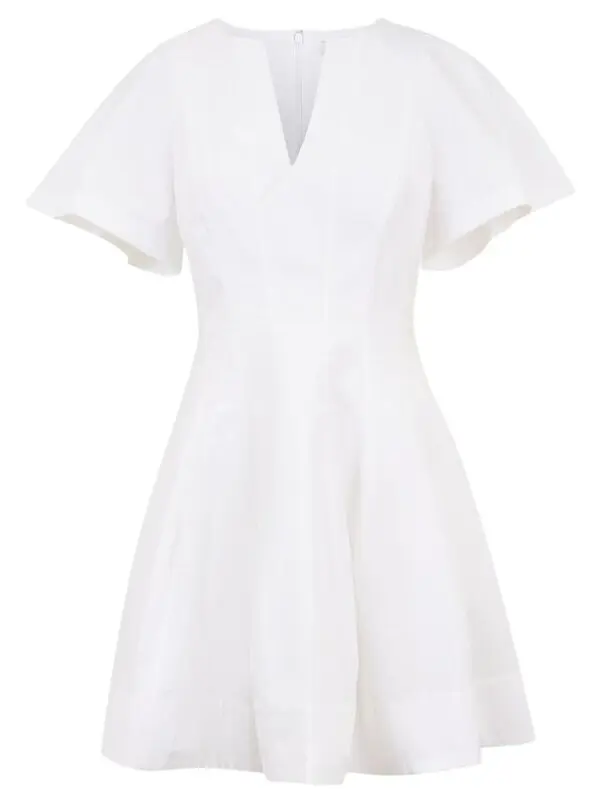 Simkhai V-neck Mini Dress With Short Sleeves - White