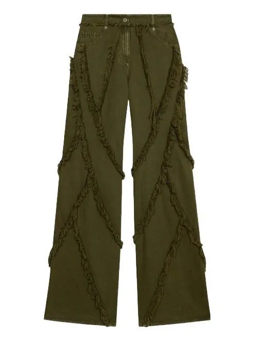 Blumarine High-waisted Frayed Jeans - Green