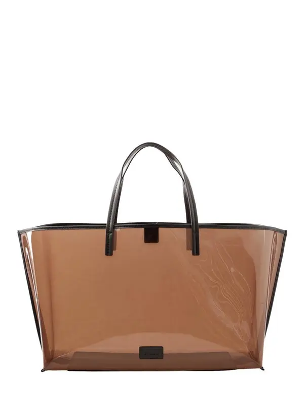 Staud Large Leather-trimmed Pvc Tote - Brown