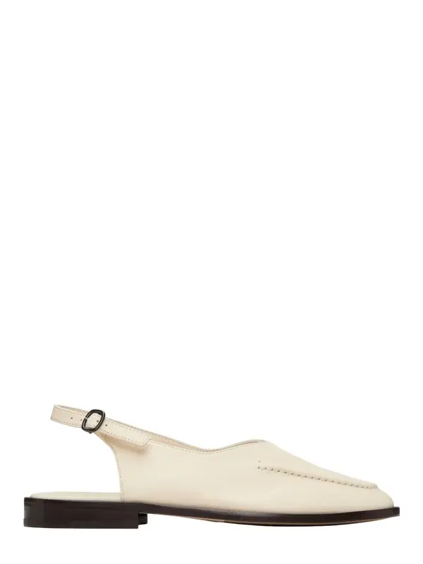 Hereu Open-toe Slingback Flat Sandals - Ivory White
