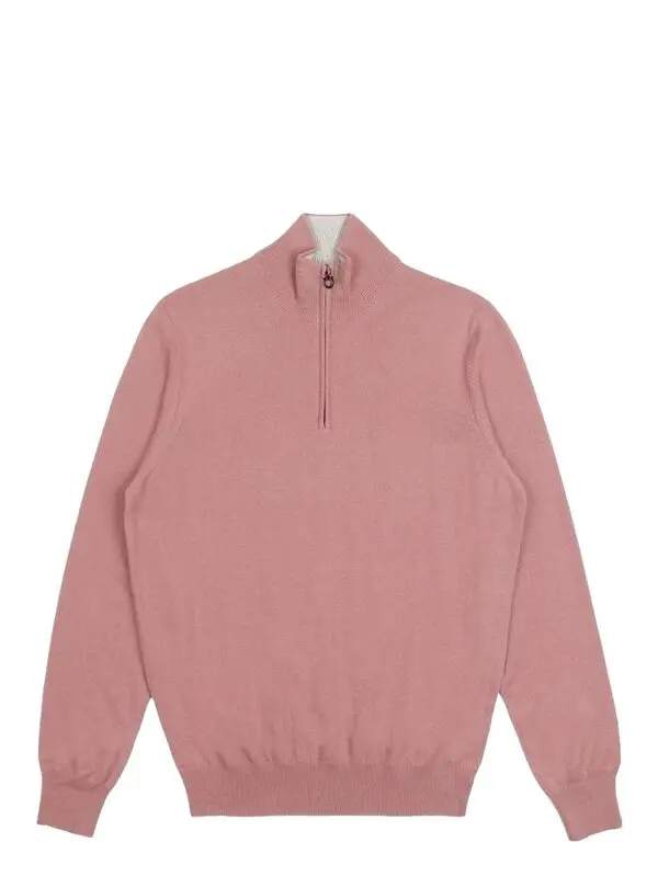 FERRAGAMO Quarter Zip Pullover - Pink