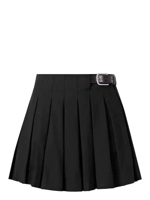 Sea Adeline Belted Pleated Mini Skirt - Black