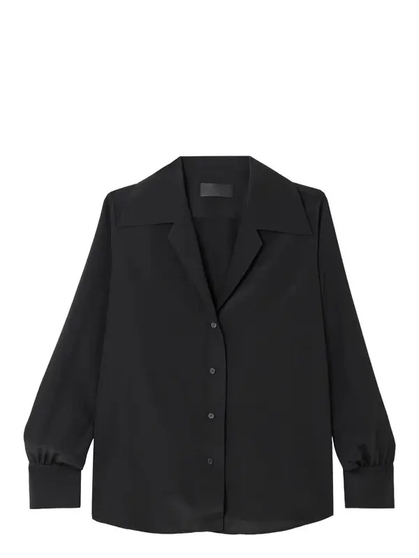 NILI LOTAN Joxe Long-sleeved Silk Shirt - Black