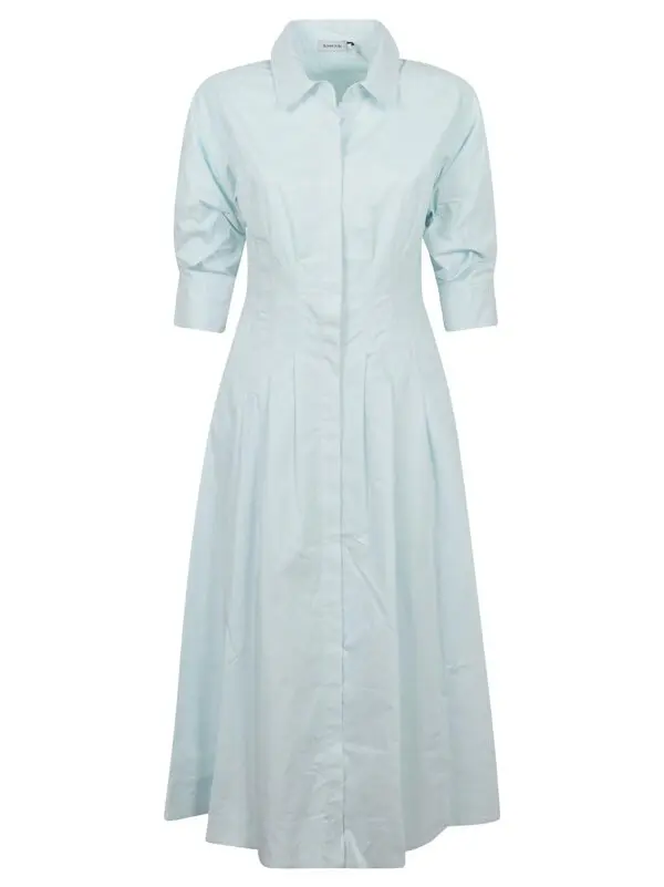 Simkhai Jazz Pleated Poplin Shirt Dress - Green