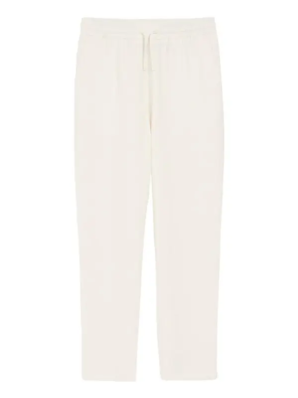 Ami Logo Plaque Drawstring Pants - Milky White