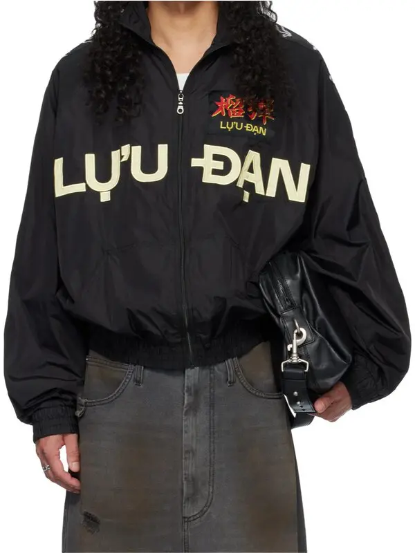 LU'U DAN Windproof Long-sleeved Casual Jacket - Black/beige