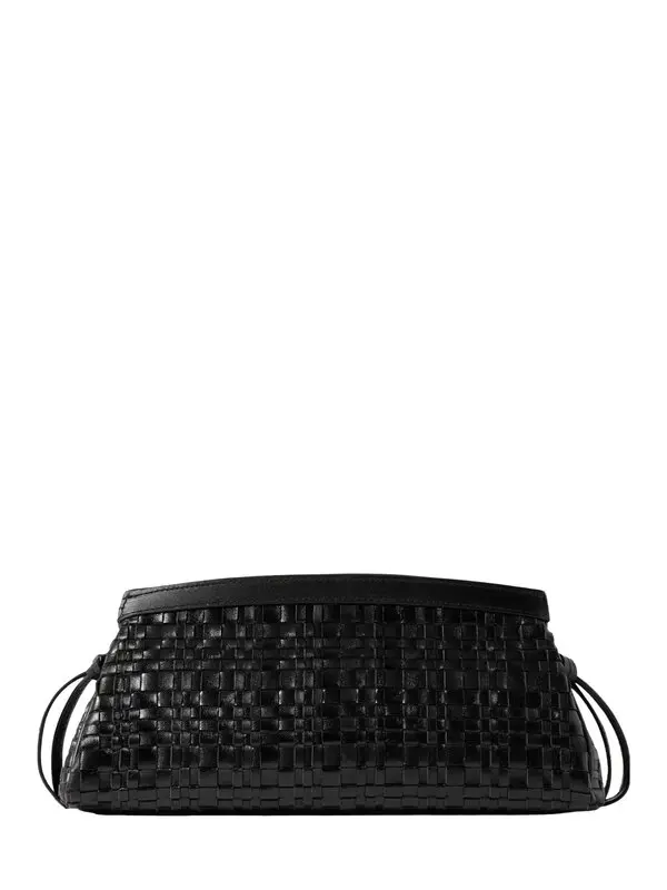 Staud Woven Leather Clutch - Black