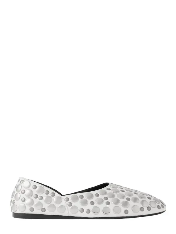Khaite Studded Leather Flats - White