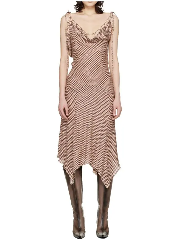 KNWLS Tess Draped Midi Dress - Brown