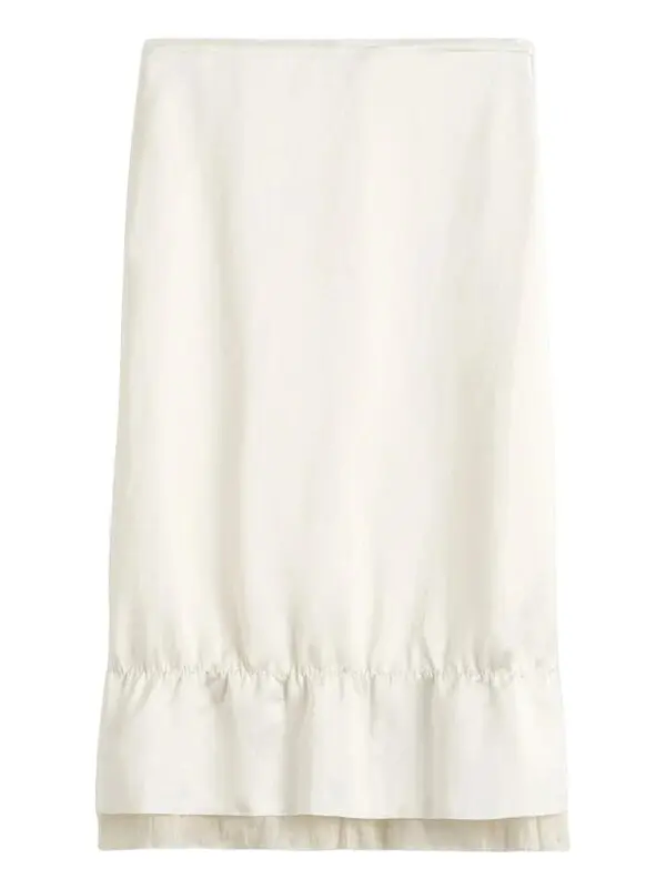 TOTEME Layered Satin Skirt - White
