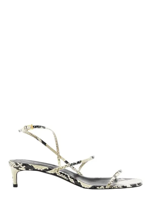 Khaite Snake-effect Leather Sandals - Gray