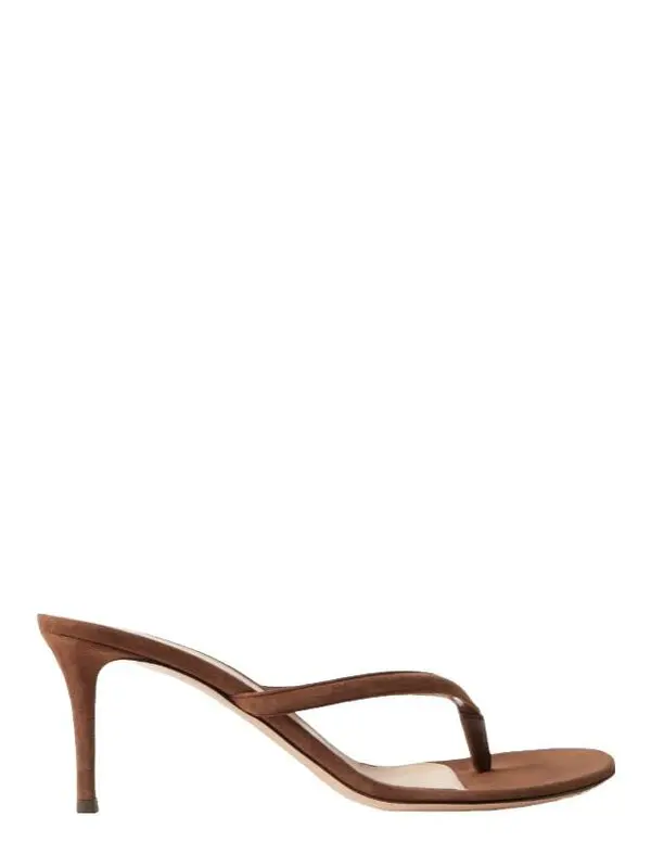 GIANVITO ROSSI Suede Mules - Brown
