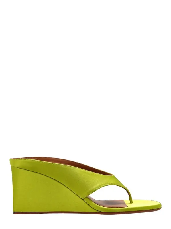 Alaïa Cube Thong Wedge Mules - Green