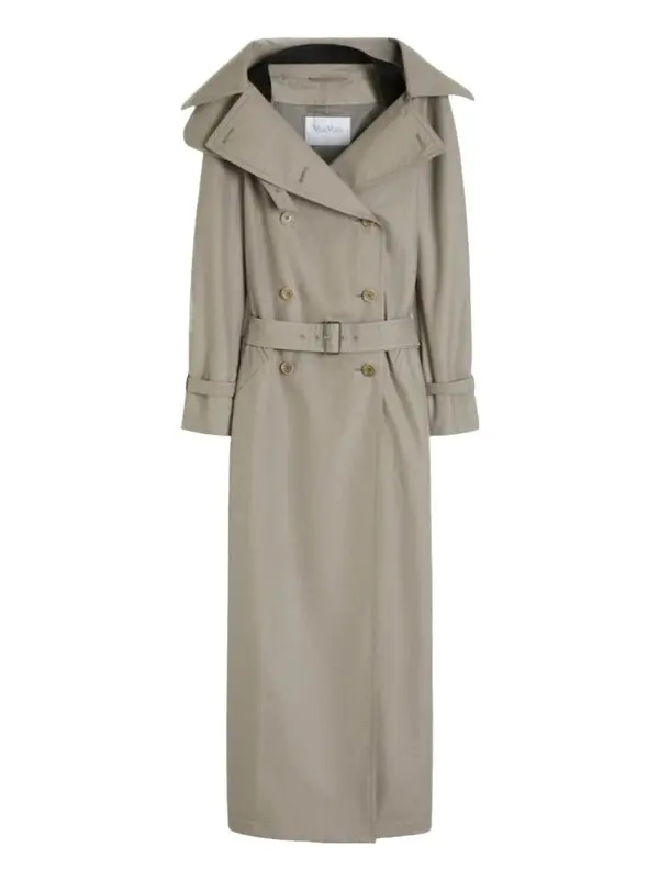 Max Mara Double-breasted Belted Trench Coat - Medium Gray