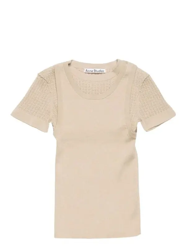 Acne Studios Layered Knitted Top - Light Brown