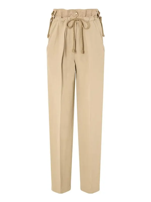Isabel Marant Étoile Pleated Linen And Silk-blend Straight-leg Pants - Nude