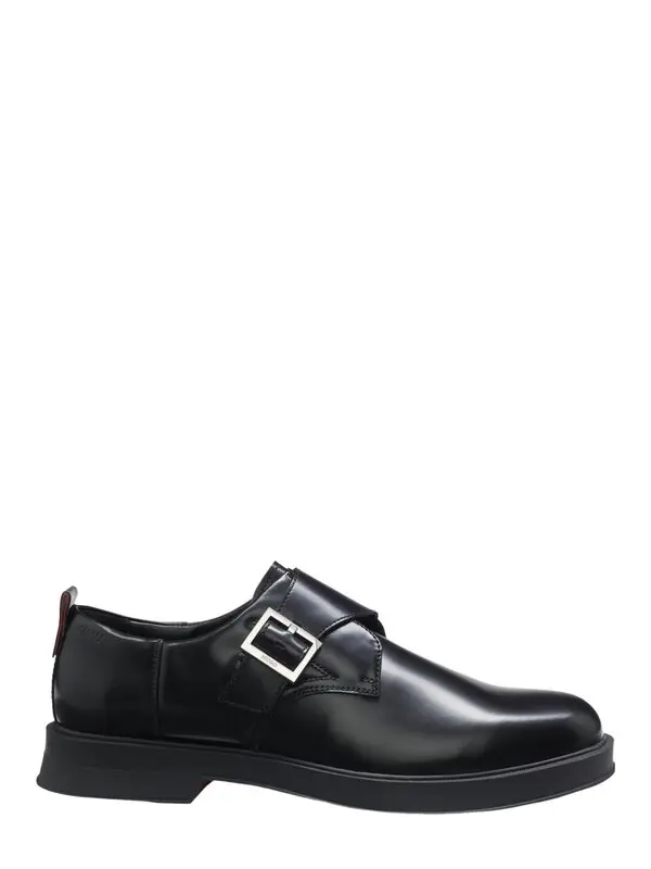 Hugo Boss Monk Strap Shoes With Logo Buckle - Black
