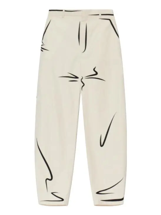 Moschino High Rise Sketch-print Pants - Off White