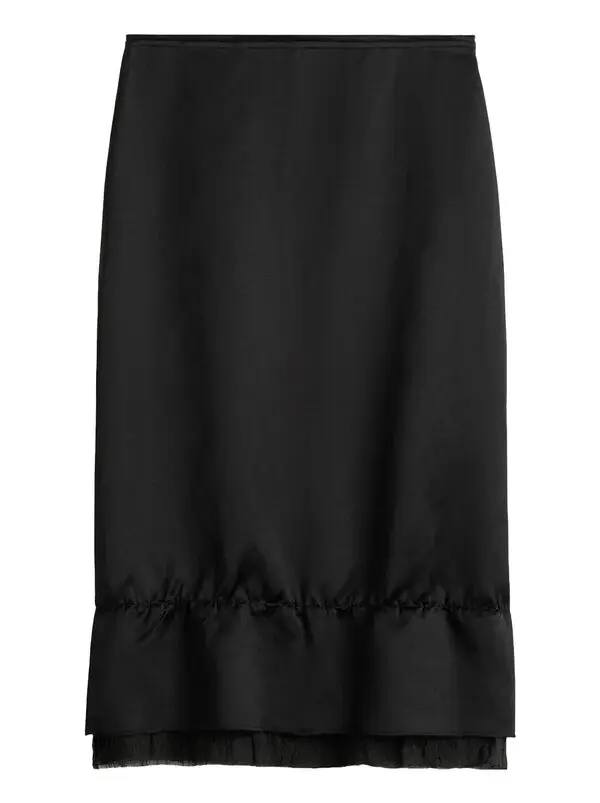 TOTEME Layered Satin Skirt - Black