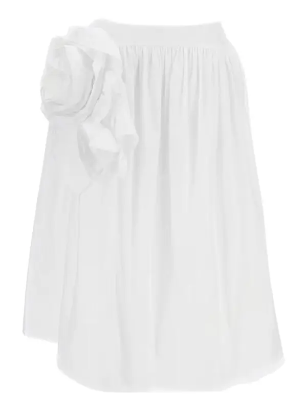 Simone Rocha Floral Embellished Pleated Midi Skirt - White