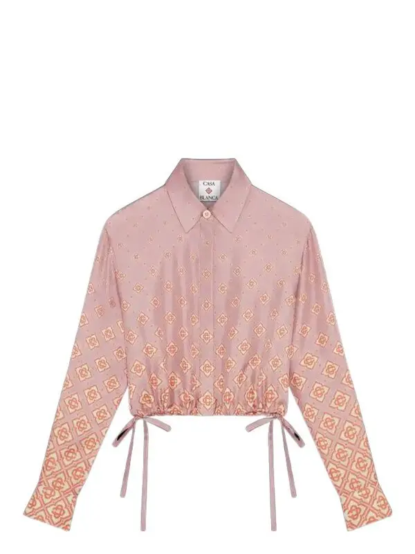 Casablanca Monogram Jacquard Cropped Shirt - Pink