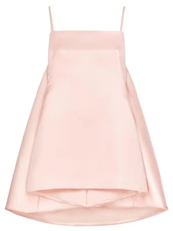 Givenchy Sliced Mini Dress In Satin With Cape Effect - No