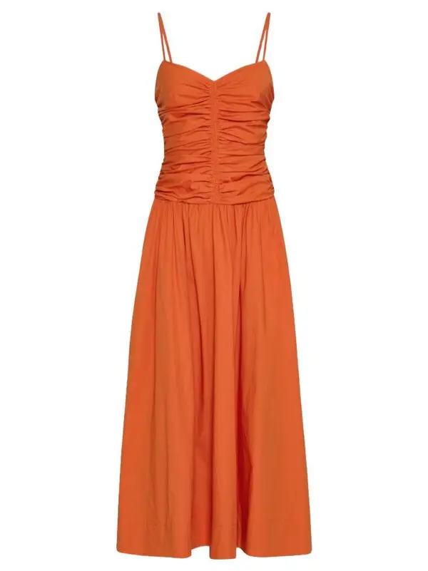 Marella Bagagli Ruched Midi Dress - Orange