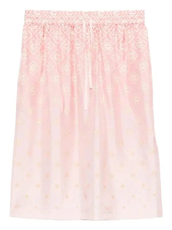 Casablanca Drawstring Midi Skirt - Pink