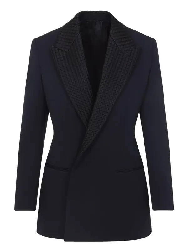 Bottega Veneta Textured Lapel Blazer - Black