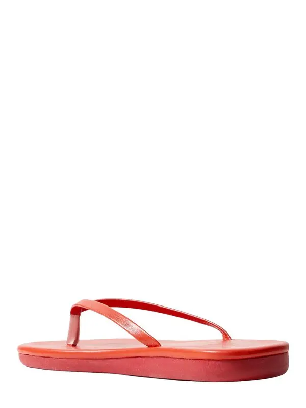 ANCIENT GREEK SANDALS Leather Platform Flip Flops - Red