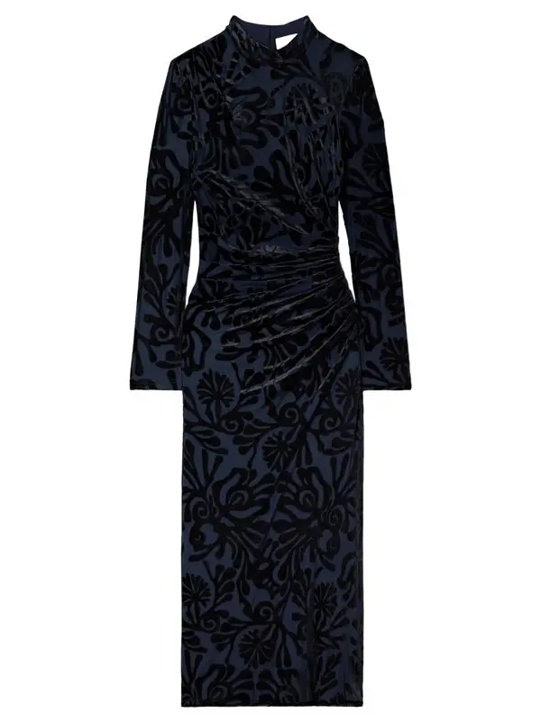Sea Alia Devoré-velvet Midi Dress - Black