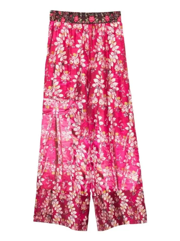 PIERRE-LOUIS MASCIA Flora Print Palazzo Pants - Pink