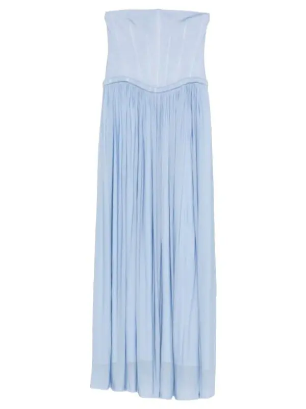 Simkhai Strapless Maxi Dress With Corset Detailing - Blue