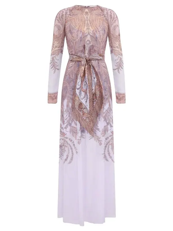 Zimmermann Hypnotic Sheath Maxi Dress - Lilac Paisley