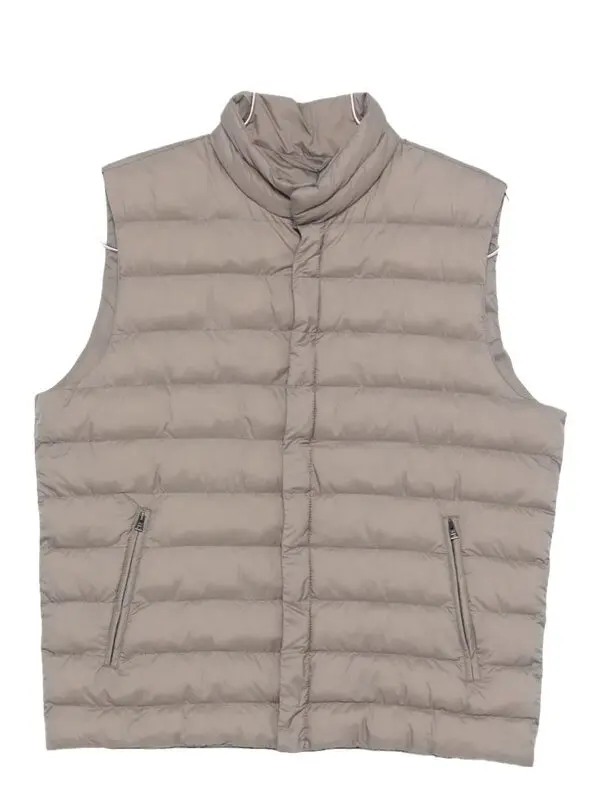 Herno Quilted Sleeveless Zip Jacket - Nude