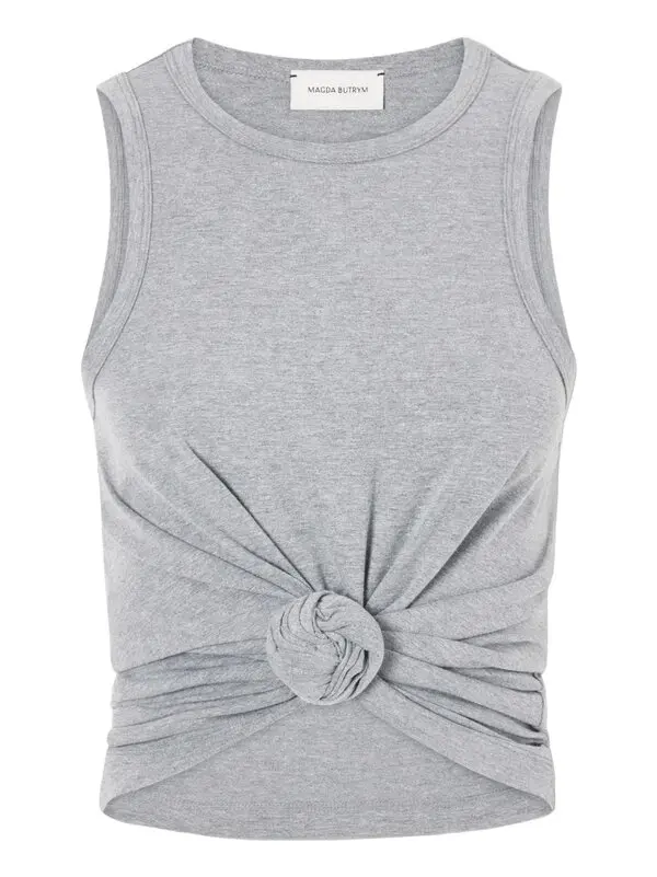 Magda Butrym Cotton-stretch Tank Top With Knot Detailing - Gray