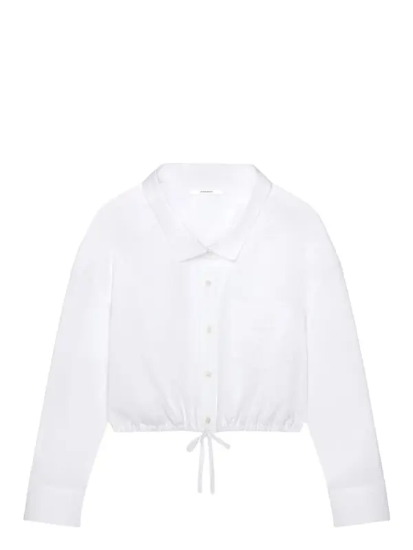 Givenchy Cropped Poplin Shirt With Embroidered Signature - White