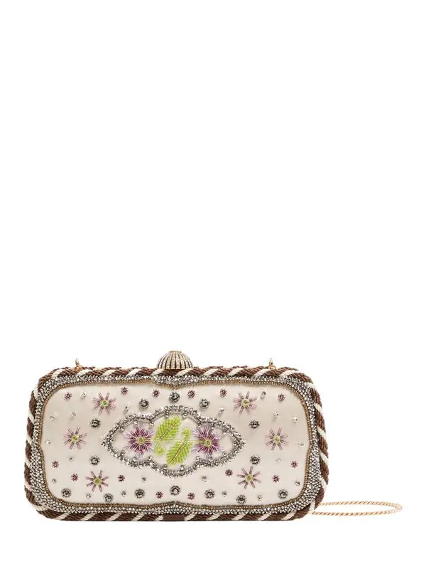 Valentino Garavani Embroidered Minaudiere With Beaded Details And Chain Strap - Multi-color
