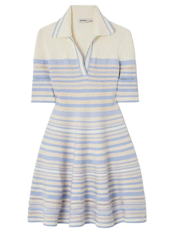 Simkhai Dessie Striped Knit Mini Dress - White