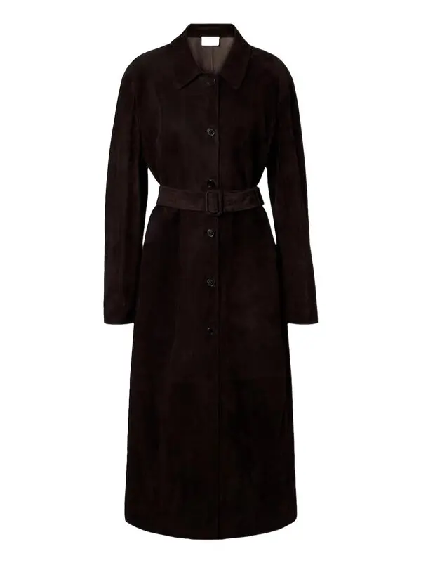 THE ROW Long-sleeved Belted Coat - Black