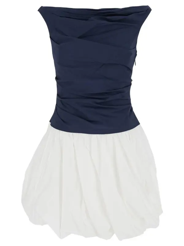 Simkhai Pleated Dress With Ruched Bust And Flared Hem - White