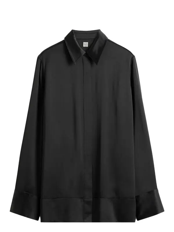 TOTEME Long-sleeved Tuxedo Shirt - Black