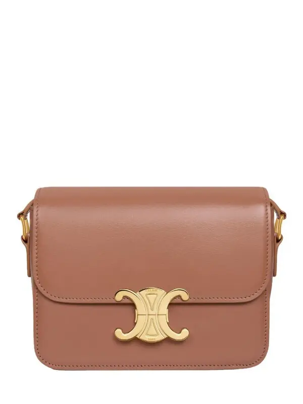 Celine Teen Triomphe Bag In Shiny Calfskin - Brown