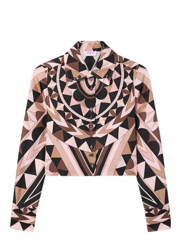 Emilio Pucci Geometric Print Cropped Shirt - Multicolor