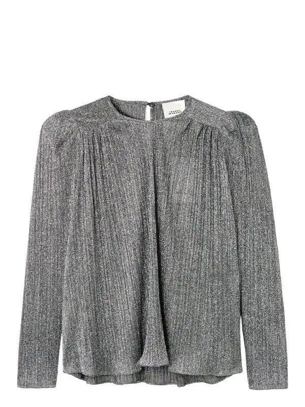 Isabel Marant Étoile Gathered Lamé Blouse - Gray