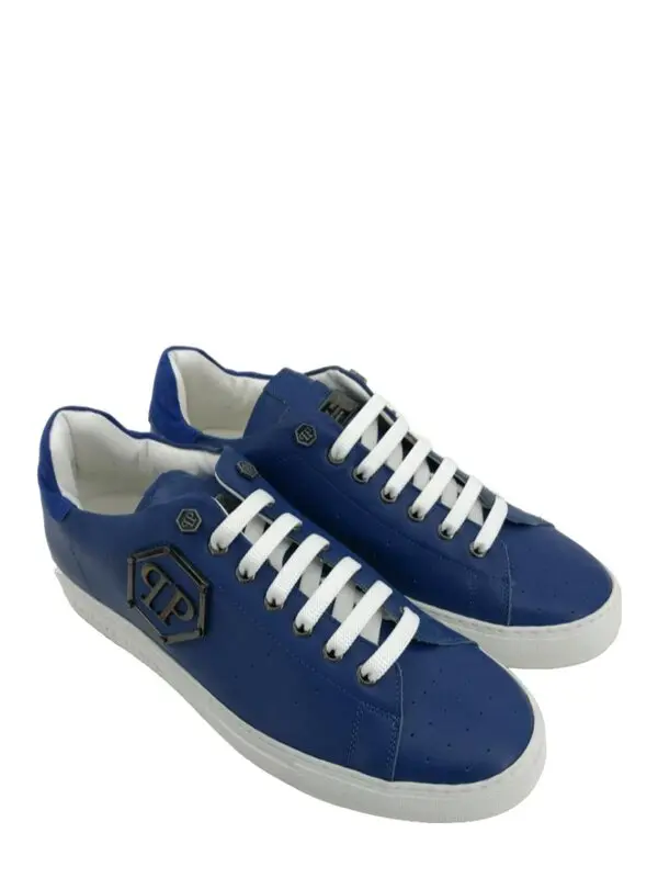 Philipp Plein Logo Detail Lace-up Sneakers - Blue