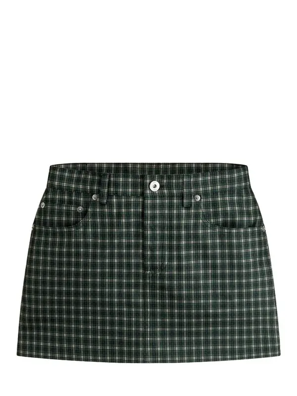 Dior Plaid Mini Skirt - Green